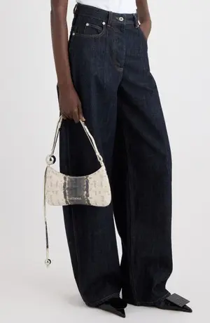 Jacquemus Le Bisou Perle Snake Embossed Leather Shoulder Bag - Multi-beige 015