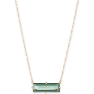 Ralph Lauren Baguette Pendant Chain Necklace - Green