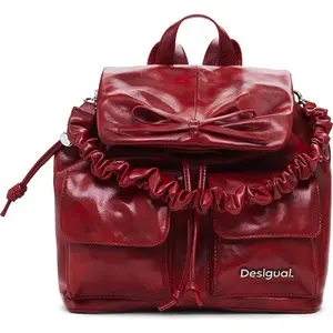 Desigual Bow Accent Faux Leather Backpack