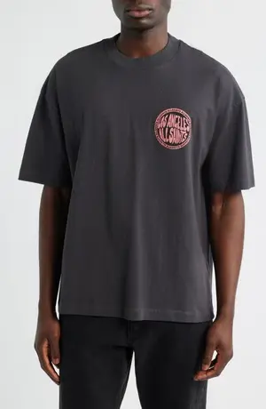ALLSAINTS Los Angeles Cotton Graphic T-shirt - Washed Black