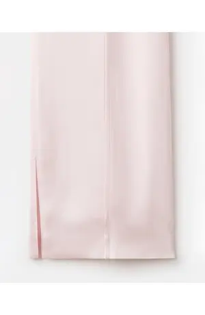 Mango Selection Satin Slit Hem Wide-leg Pants - Pastel Pink