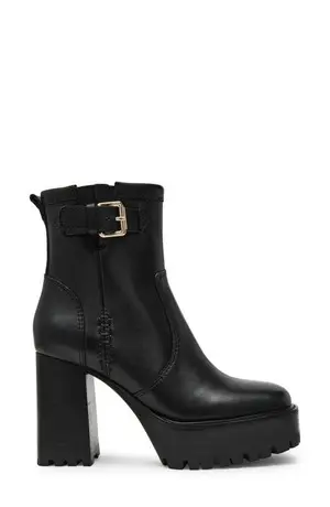 Steve Madden Summit Platform Bootie - Black Leather