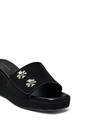 Tory Burch T-lock Wedge Sandal - Perfect Black