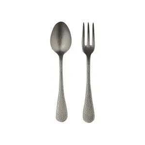 MEPRA Epoque Serving Set2 Pieces Pewter Black Gold