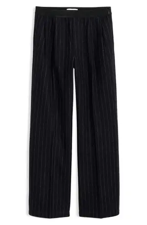 ALEX MILL Pinstripe Pleated Wool Trousers