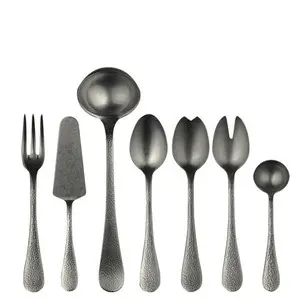 MEPRA Epoque Serving Set7 Pieces - Pewter Black Gold