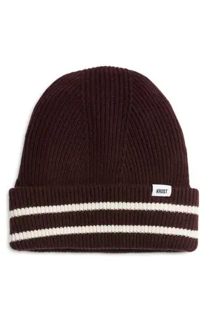 KROST Stripe Wool Beanie - Demitasse