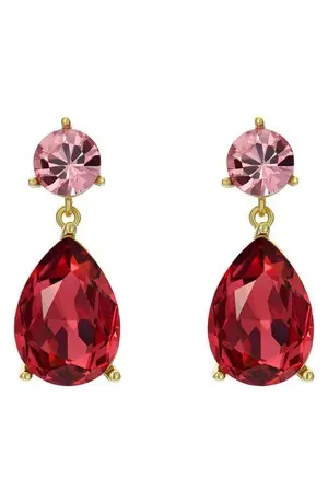 Ted Baker London Crystal Drop Earrings - Gold Tone/pink Multi Crystal