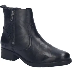 Josef Seibel Tumbled Leather Booties - Black