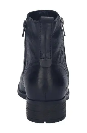 Josef Seibel Tumbled Leather Booties - Black