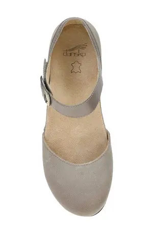 Dansko Mae Ankle Strap Platform Clog - Taupe Suede