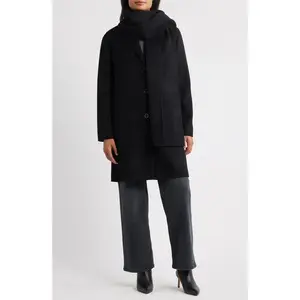 Michael Kors Wool-blend Tailored Coat With Scarf
