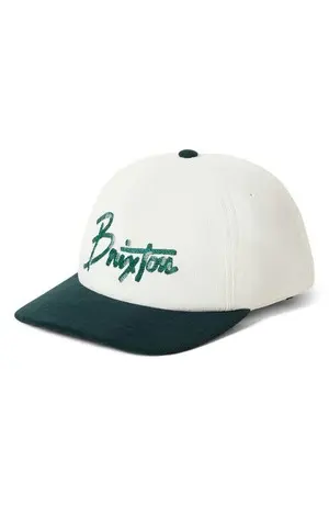 Brixton Corduroy Mp Snapback Baseball Cap - Night Sage/whitecap