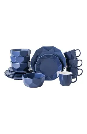 STONE + LAIN Jamie Porcelain 16-piece Dinnerware Set - Blue