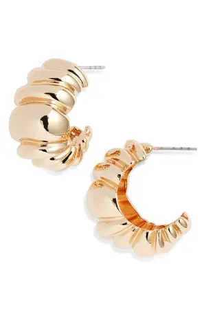 OPEN EDIT Mollusk Spiral Hoop Earrings - Gold