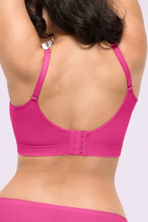 SHAPELLX Wireless Seamless Comfy Non Padded V Neck Bra - Fuchsia