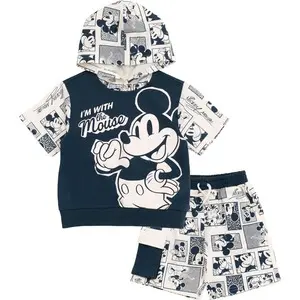 Disney Pullover Hoodie And Shorts Set - Mickey Mouse Blue