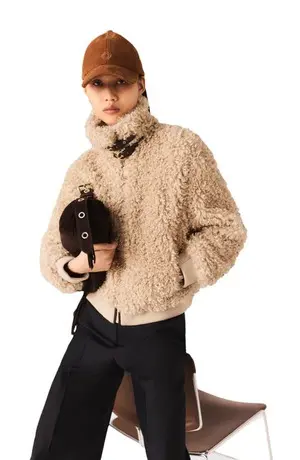 Maje Short Bouclé Jacket - Camel