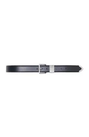 Maje Smooth Leather Waist Belt - Black