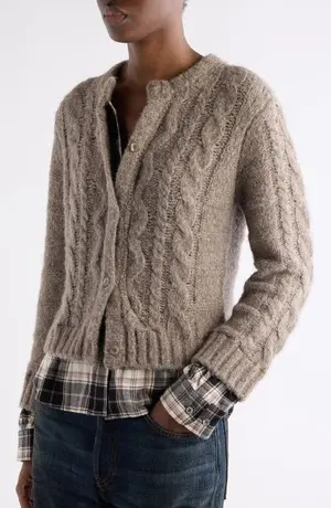 Acne Studios Kunch Layered Cardigan - Beige Melange