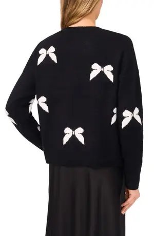 CECE DUPRAZ Bow Crewneck Sweater - Rich Black