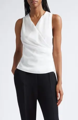Emporio Armani Ruched Sleeveless Wrap Top