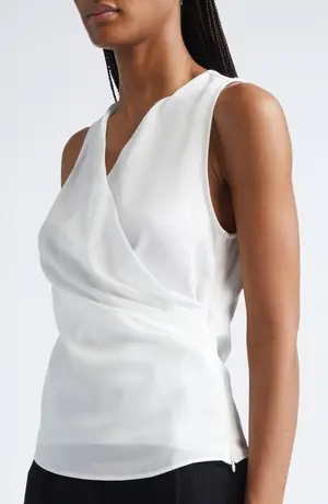 Emporio Armani Ruched Sleeveless Wrap Top