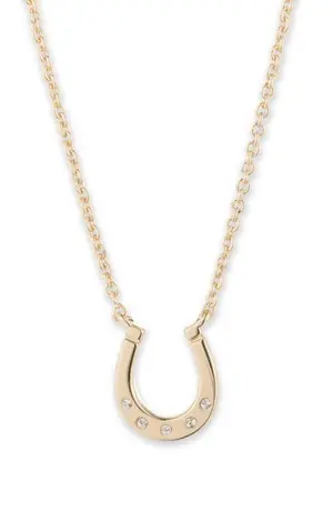 Ralph Lauren Horseshoe Pendant Necklace - Gold