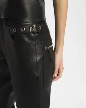 TOM FORD Leather Biker Pants - Black