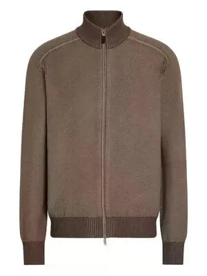 Zegna Zip-up Cardigan - Brown