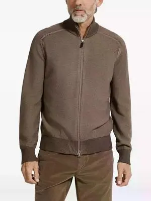 Zegna Zip-up Cardigan - Brown