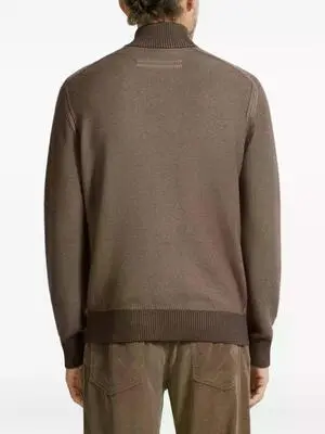 Zegna Zip-up Cardigan - Brown