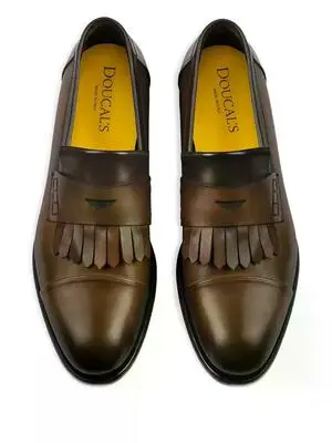 DOUCAL'S Fringed Leather Loafers - Brown