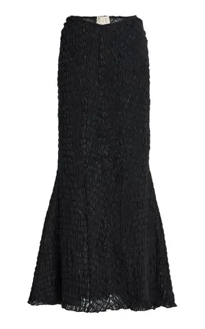 TG BOTANICAL Marla Shirred Maxi Skirt - Black