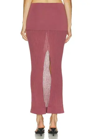 SKIMS Sheer Knit Fold Over Maxi Skirt