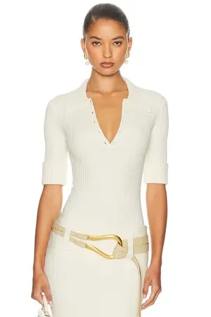 HELSA Devora Polo Bodysuit - Ivory