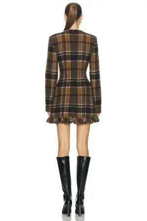 Acne Studios Delfin Plaid Mini Dress
