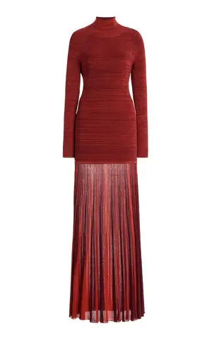 Christopher John Rogers Knit Jersey Maxi Dress - Red