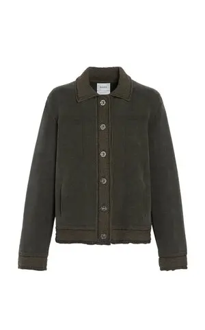BARRIE Hybrid Suede Cashmere Jacket - Dark Green