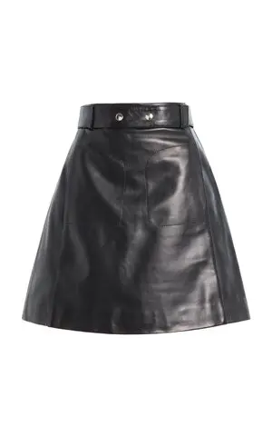 ARMA Bessie Leather Mini Skirt - Black