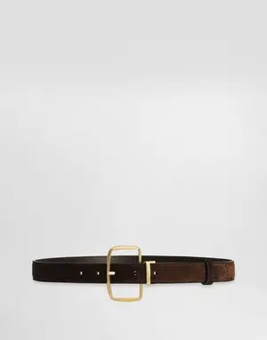 DOLCE & GABBANA Dolce & Gabbana Split Calfskin Belt With Logo