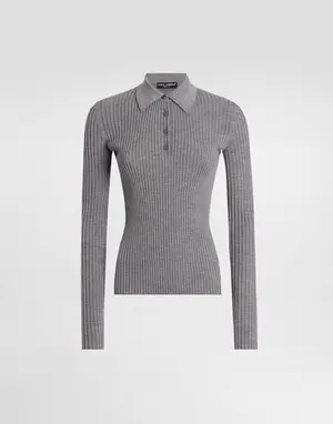 Dolce & Gabbana Ribbed Wool Pullover - Grey