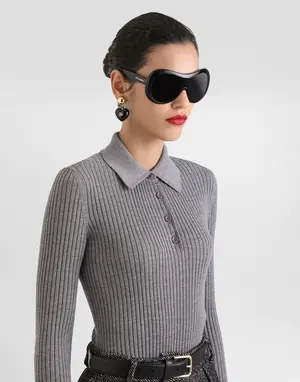 Dolce & Gabbana Ribbed Wool Pullover - Grey