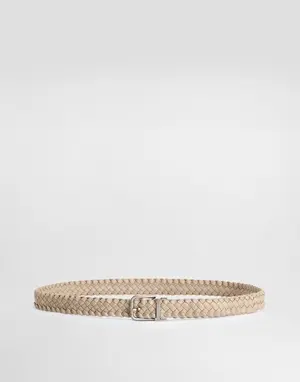 Dolce & Gabbana Woven Goatskin Belt - Brown