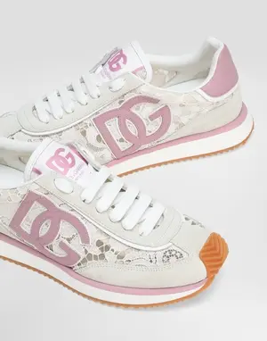 Dolce & Gabbana Dg Cushion Lace And Fabric Sneakers - Multicolor