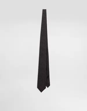 Dolce & Gabbana Micro-design Jacquard Neck Tie - Grey