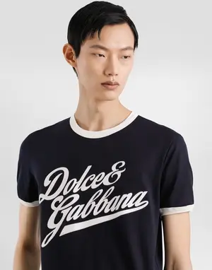 Dolce & Gabbana Cotton T-shirt With Flock Print