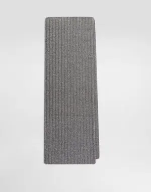 Dolce & Gabbana Cashmere Flat Rib Knit Scarf - Grey