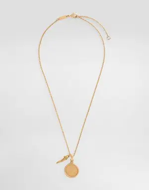 Dolce & Gabbana Medal And Horn Necklace - Gold