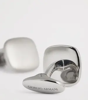 Giorgio Armani Sterling Silver Round Cufflinks